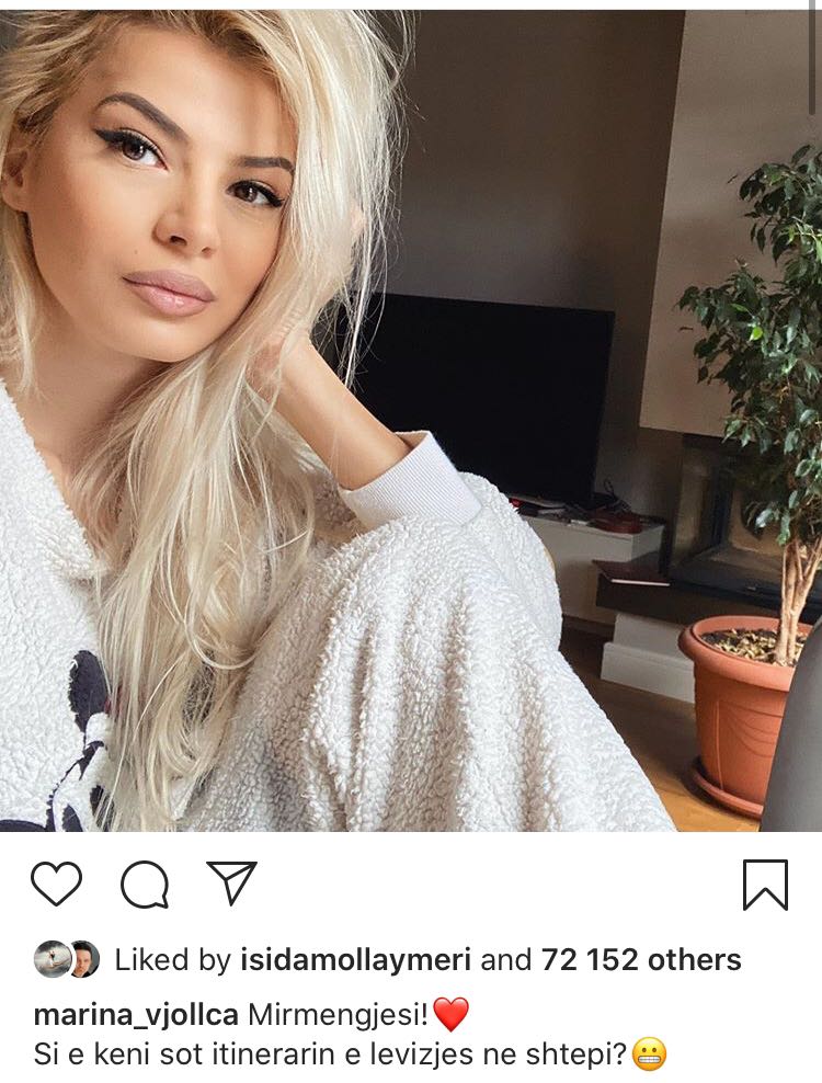 Marina Vjollca e vetëizoluar në shtëpi, tregon si do e kalojë kohën ...