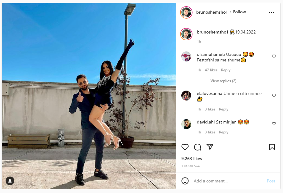 FOTO Bruno Shemsho Dhe Floriana Gjini Festojn 1 mujorin E FOTO Bruno Shemsho Dhe Floriana Gjini Festojn 1 mujorin E