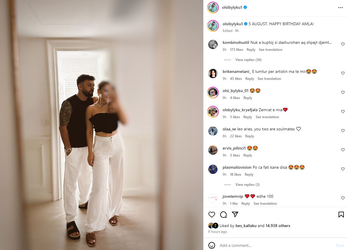 FOTO/ Pas ndarjes nga Egli Tako, Olsi Bylyku konformoi romancën e re të ...