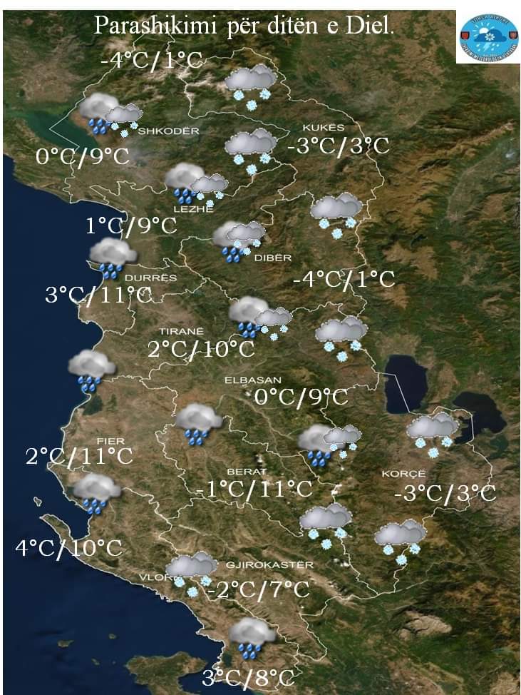 Tabela/ Ja si parashikohet moti këtë fundjavë, sa arrijnë temperaturat