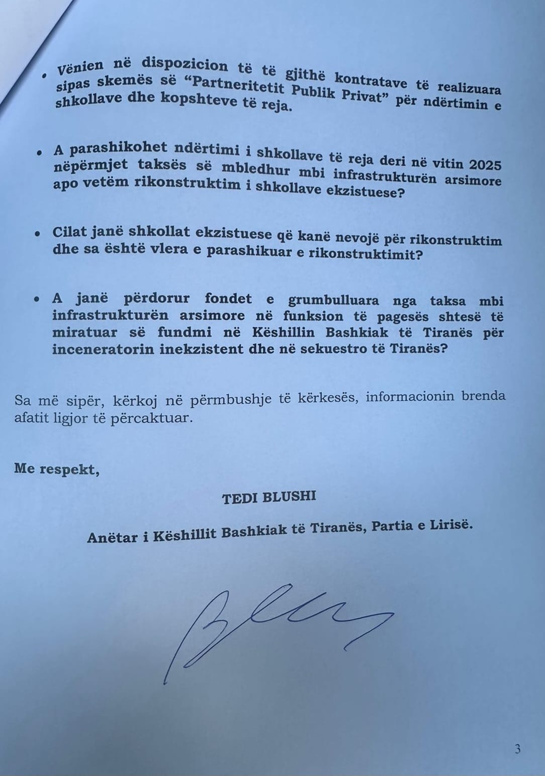 “Ku kanë përfunduar taksat?” – Blushi dorëzon kërkesën me 16 pyetje për ...