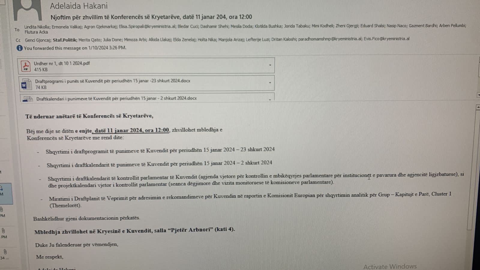 “Turp, Nikolla”- Nuk u njoftua për mbledhjen e Konferencës së ...