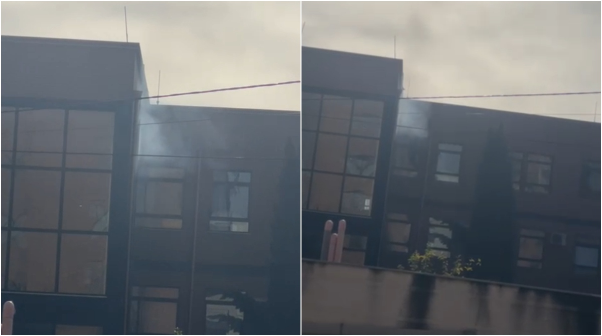 FOTO/ Zjarr në gjimnazin “Ibrahim Rugova” në Kamëz, anulohet mësimi! Ja ...