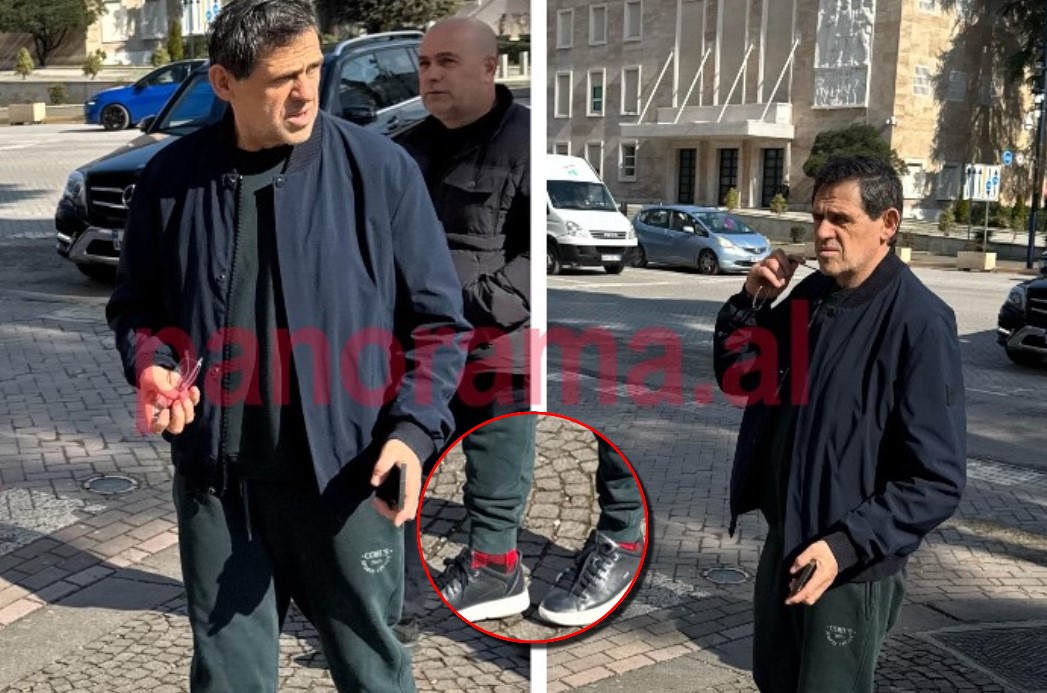 Foto nga paparazzi/ Me tuta dhe çorape të kuqe, Rakip Suli ‘frymëzohet ...