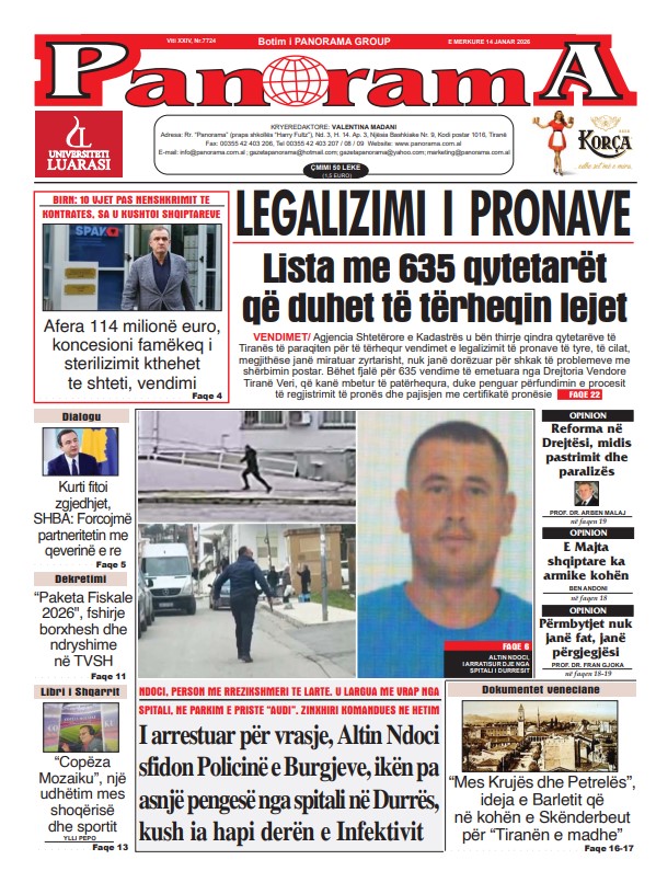 Read the front page of the newspaper "Panorama" and "Panorama Sport"